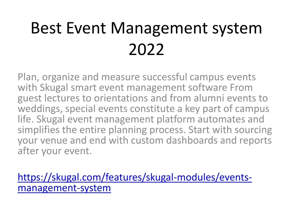 PPT - Best Event Management system 2022 PowerPoint Presentation, free ...