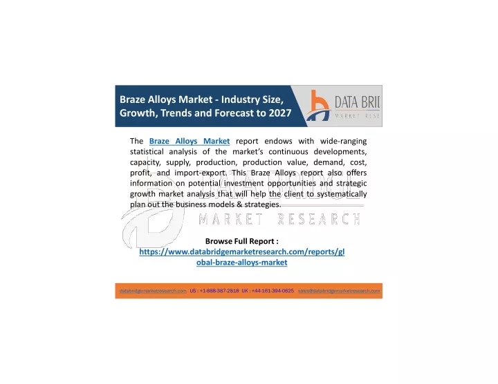 Ppt Braze Alloys Market 2021 Swot Analysis Strategies By Leading