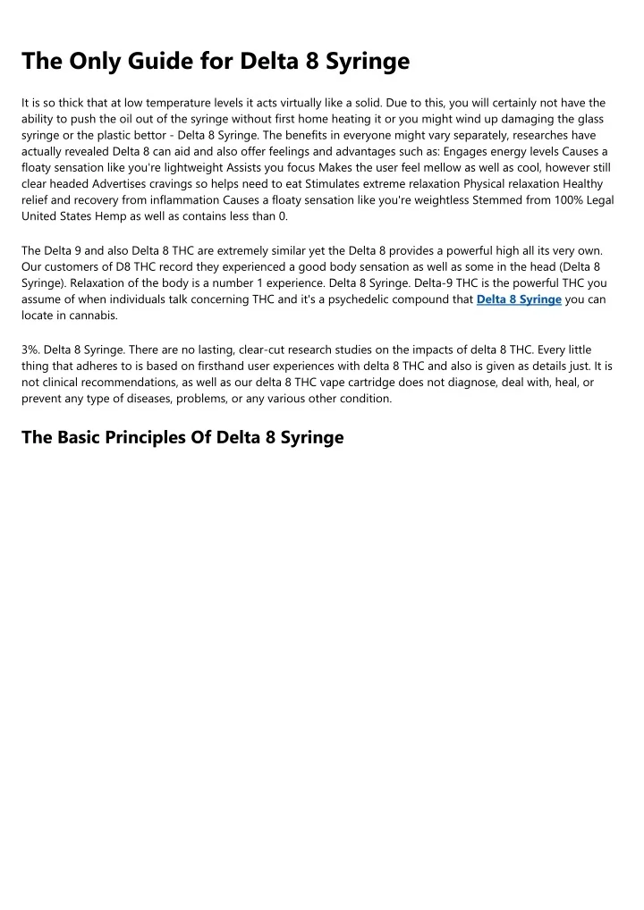 PPT - 14 Questions You Might Be Afraid to Ask About Delta 8 Syringe ...