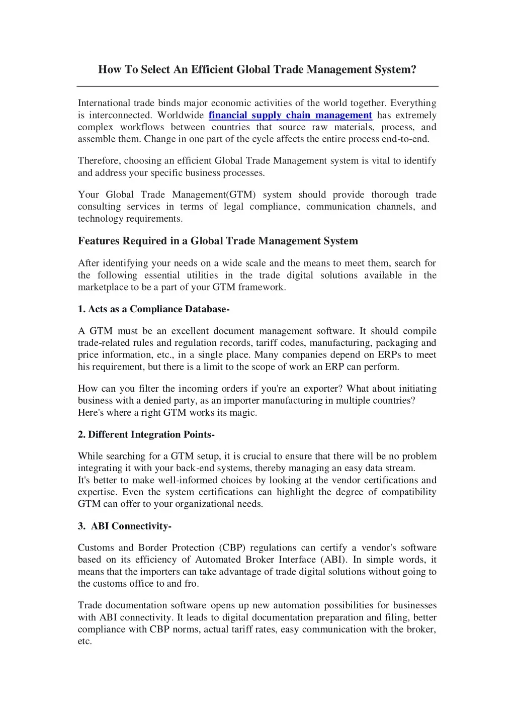 PPT - How To Select An Efficient Global Trade Management System ...