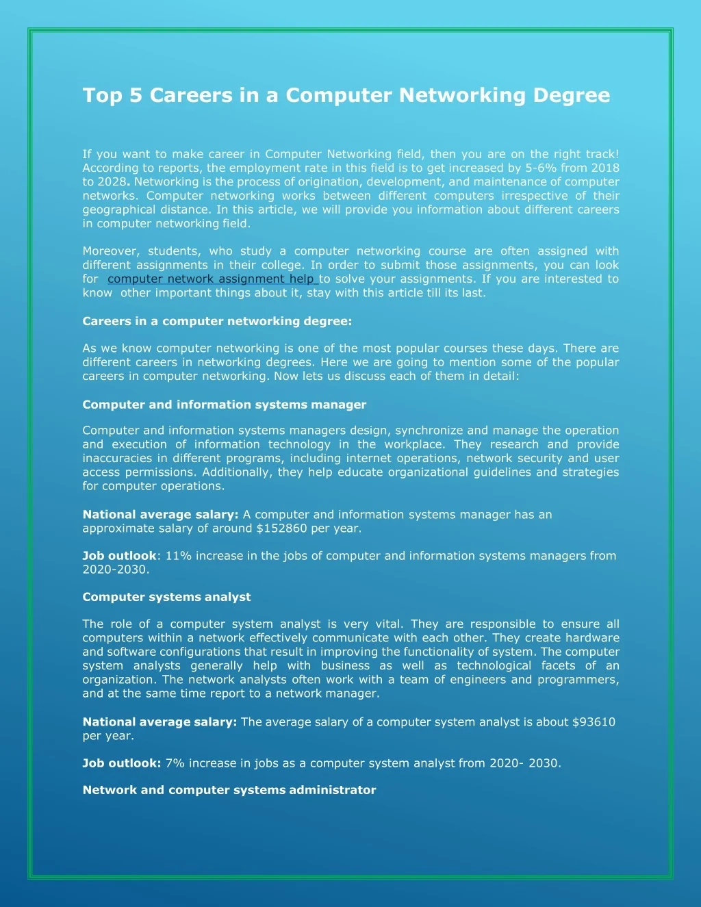 PPT - Top 5 Careers in a Computer Networking Degree PowerPoint ...