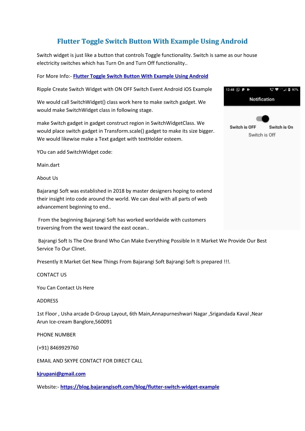 PPT - Flutter Toggle Switch Button With Example Using Android ...