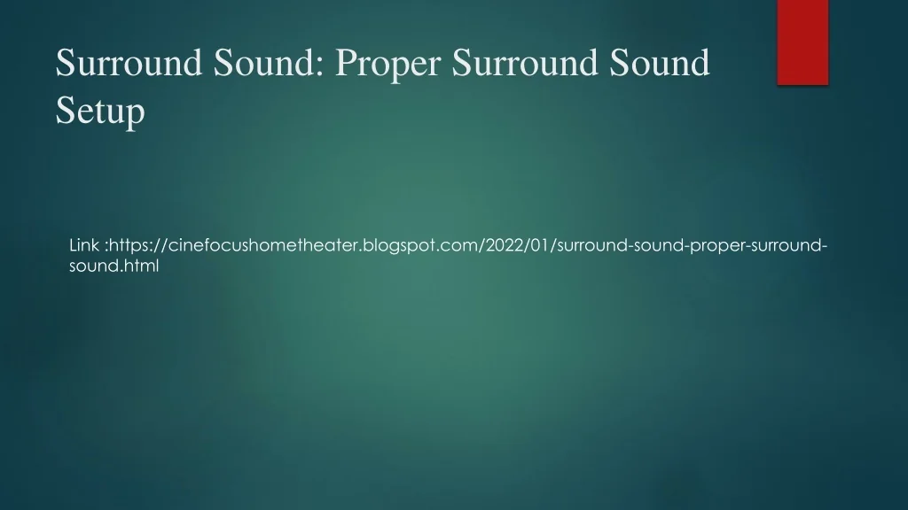 PPT - Surround Sound PowerPoint Presentation, free download - ID:11077795