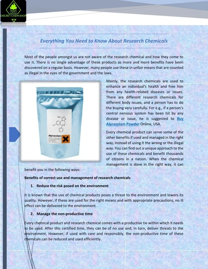 PPT - Everything You Need to Know About Research Chemicals PowerPoint ...