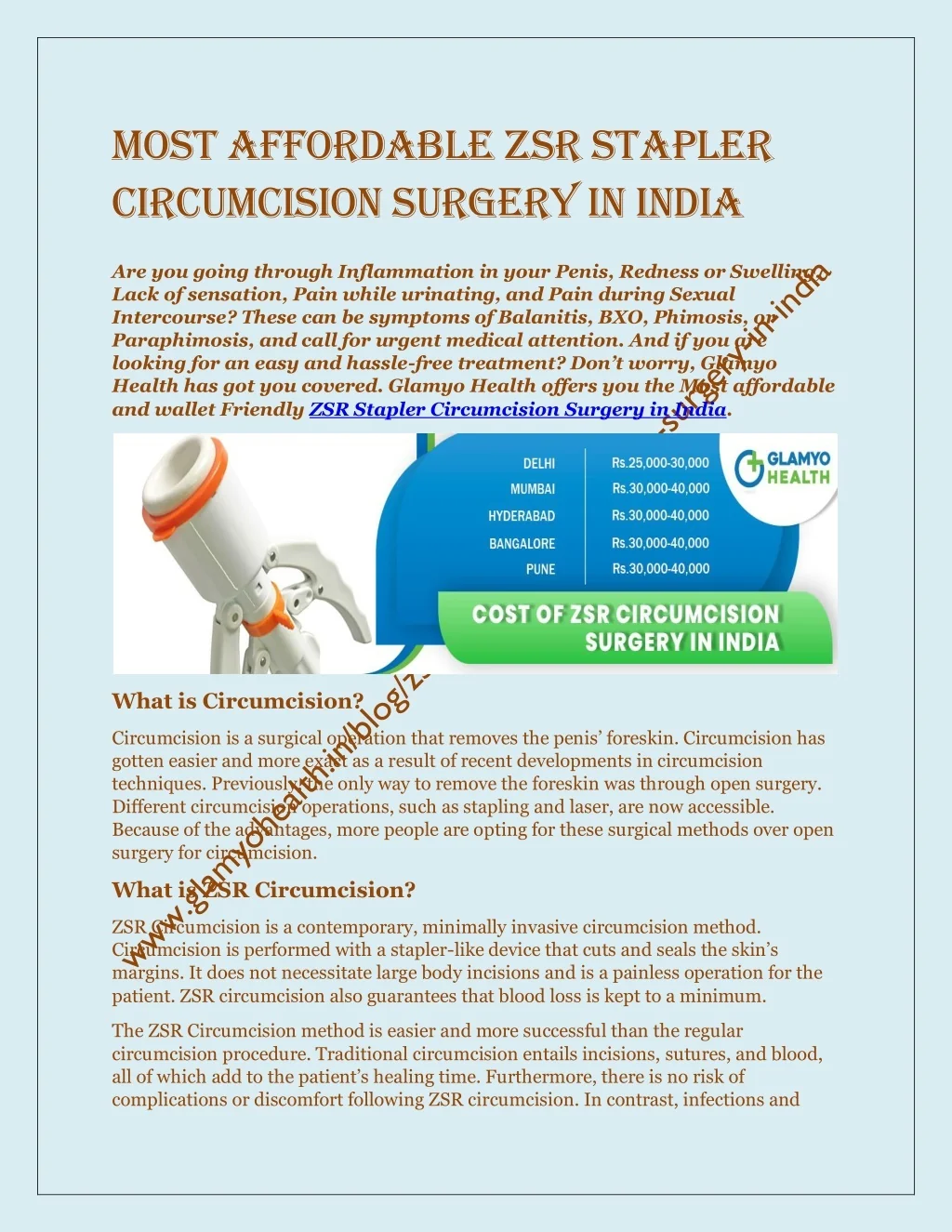 PPT - Most Affordable ZSR Stapler Circumcision Surgery in India ...