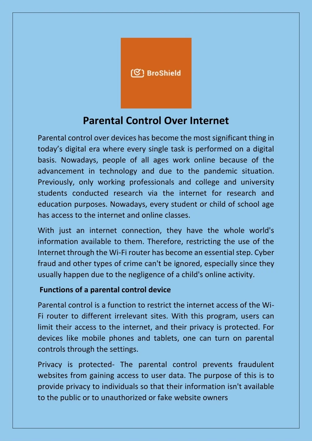 PPT - Parental Control Over Internet PowerPoint Presentation, free ...