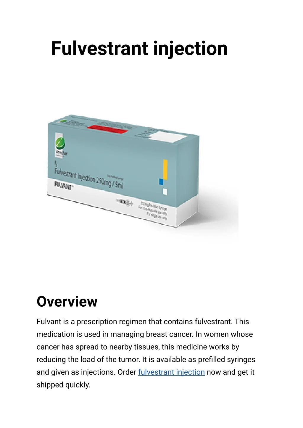 PPT - Fulvestrant injection PowerPoint Presentation, free download - ID ...