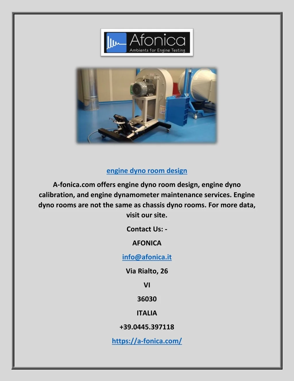 PPT - Engine Dyno Room Design | A-fonica.com PowerPoint Presentation ...