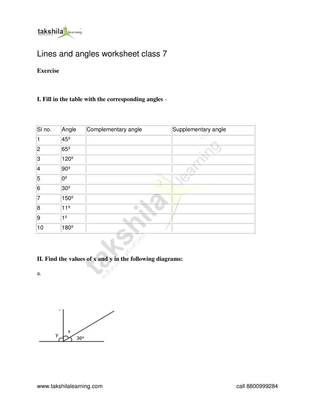 PPT - Lines and Angles worksheet for class 7 PowerPoint Presentation ...