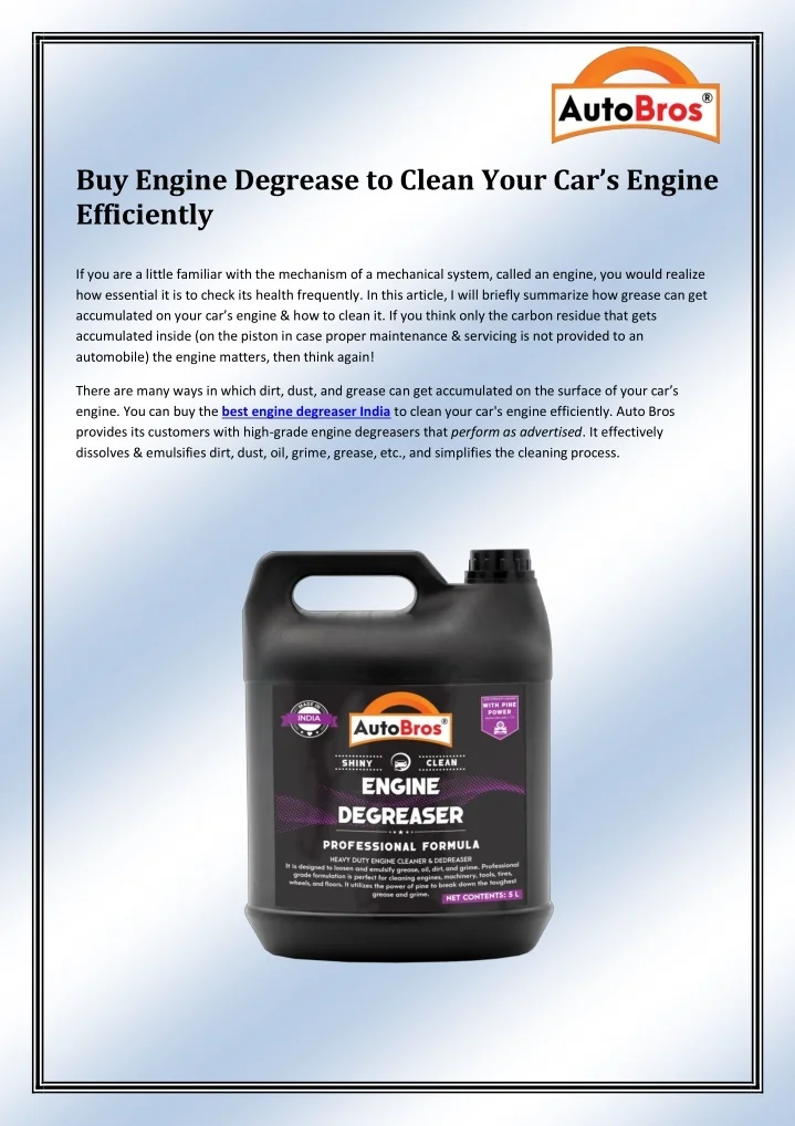 PPT - Best engine degreaser India PowerPoint Presentation, free ...