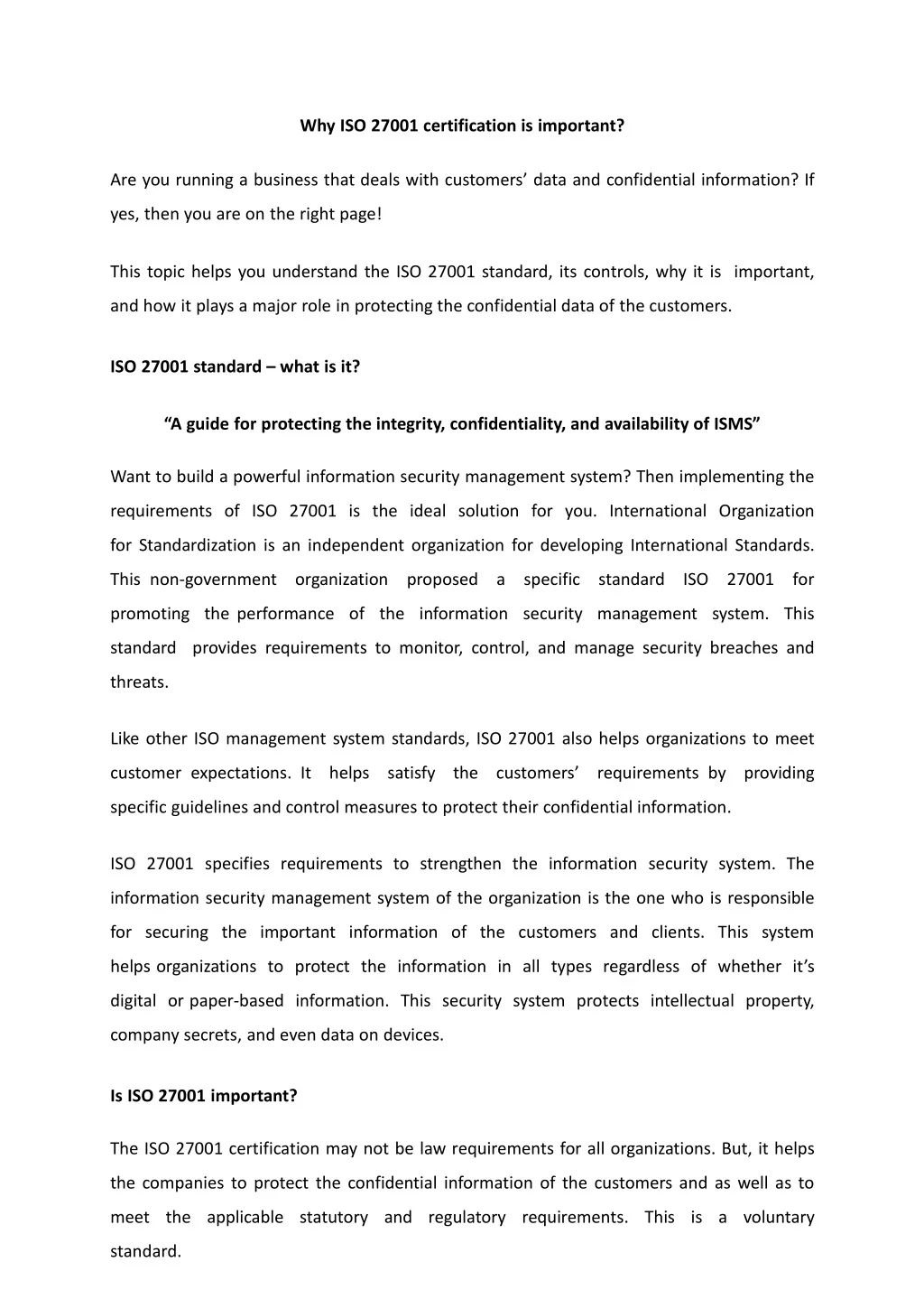 PPT - Why ISO 27001 certification is important PowerPoint Presentation ...