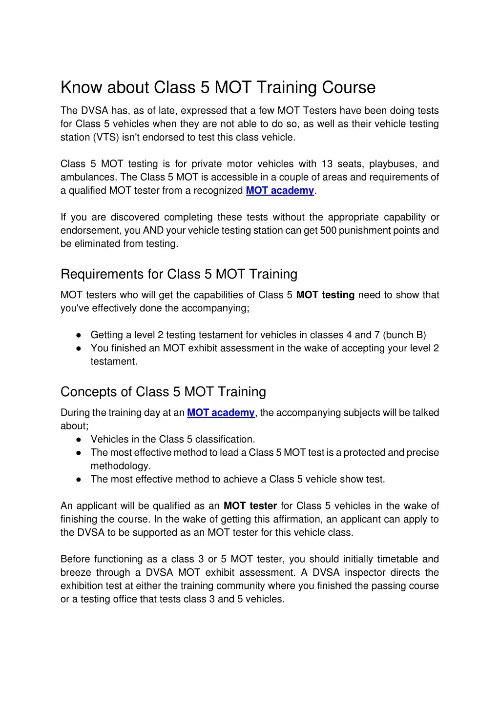 PPT - Know about Class 5 Mot Training course PowerPoint Presentation ...