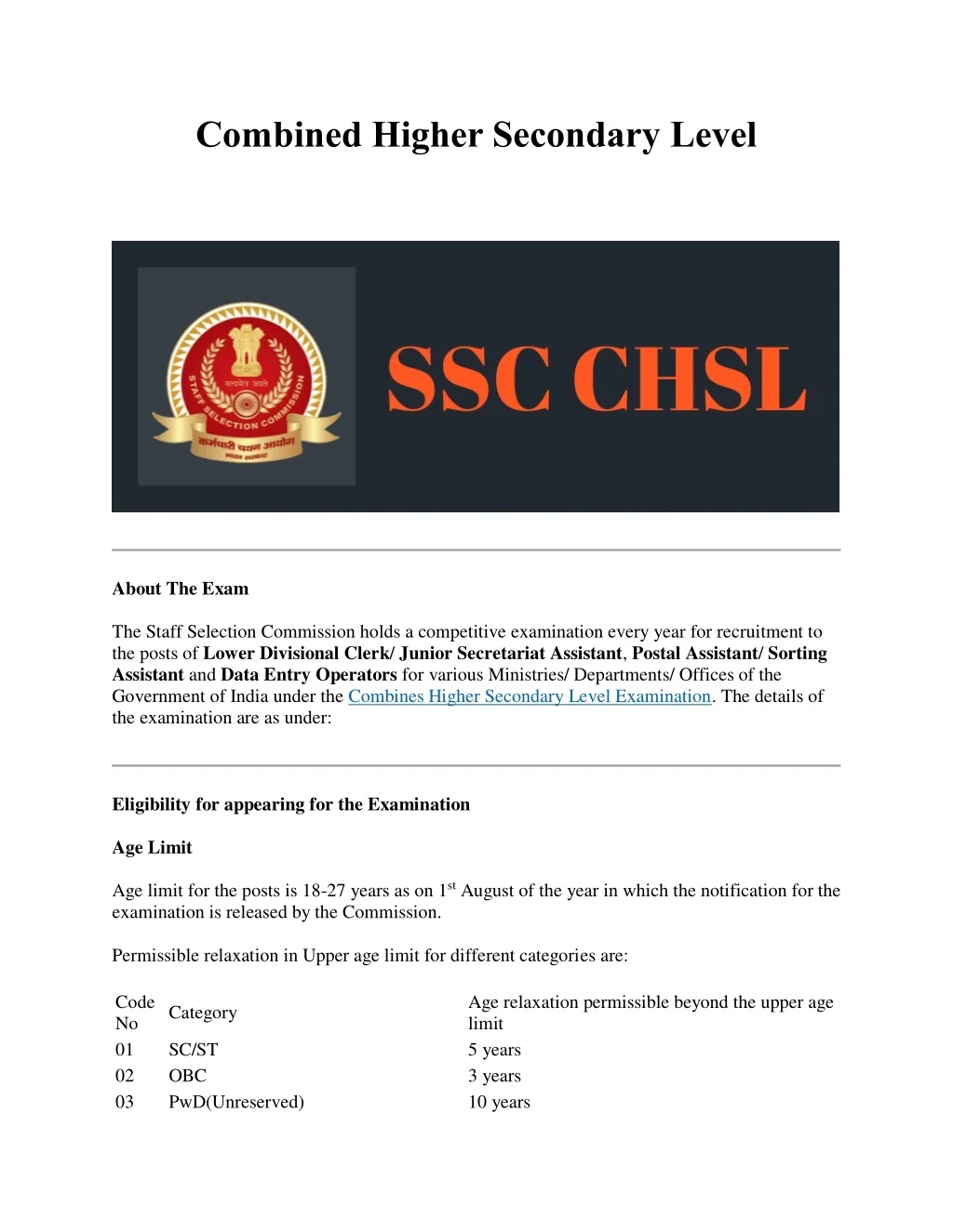 PPT - Combined Higher Secondary Level PowerPoint Presentation, free ...