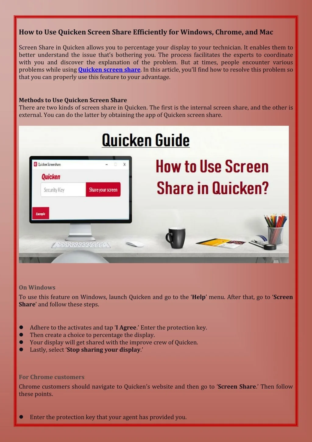 PPT - How to Use Quicken Screen Share Efficiently for Windows, Chrome ...