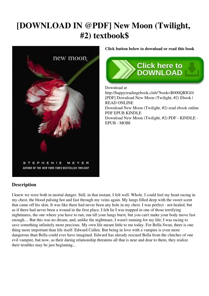 PPT - [DOWNLOAD IN @PDF] New Moon (Twilight #2) textbook$ PowerPoint ...
