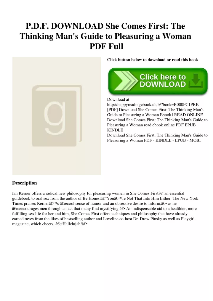 Ppt P D F Download She Comes First The Thinking Mans Guide To