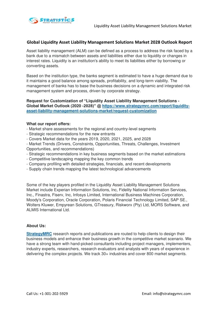 PPT - Liquidity Asset Liability Management Solutions Market Forecasts ...