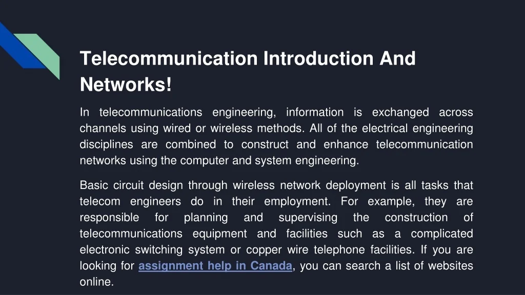 PPT - Telecommunication Introduction And Networks PowerPoint ...