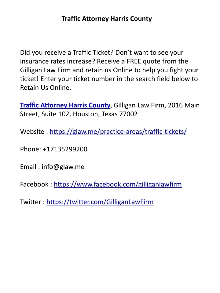 PPT - Traffic Attorney Harris County PowerPoint Presentation, free ...