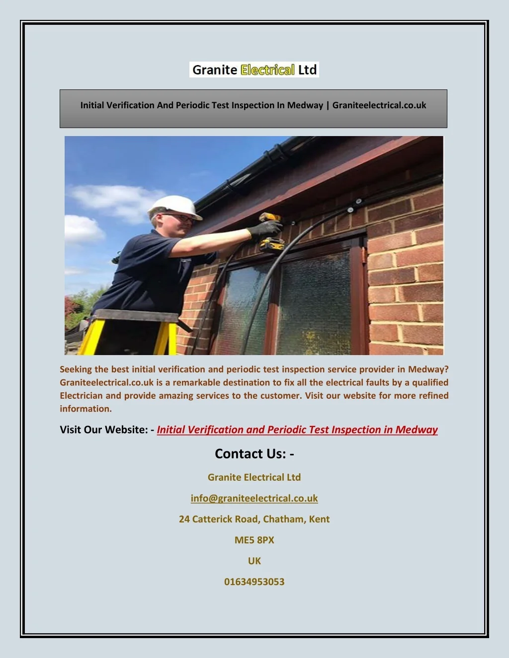 PPT - Initial Verification And Periodic Test Inspection In Medway ...