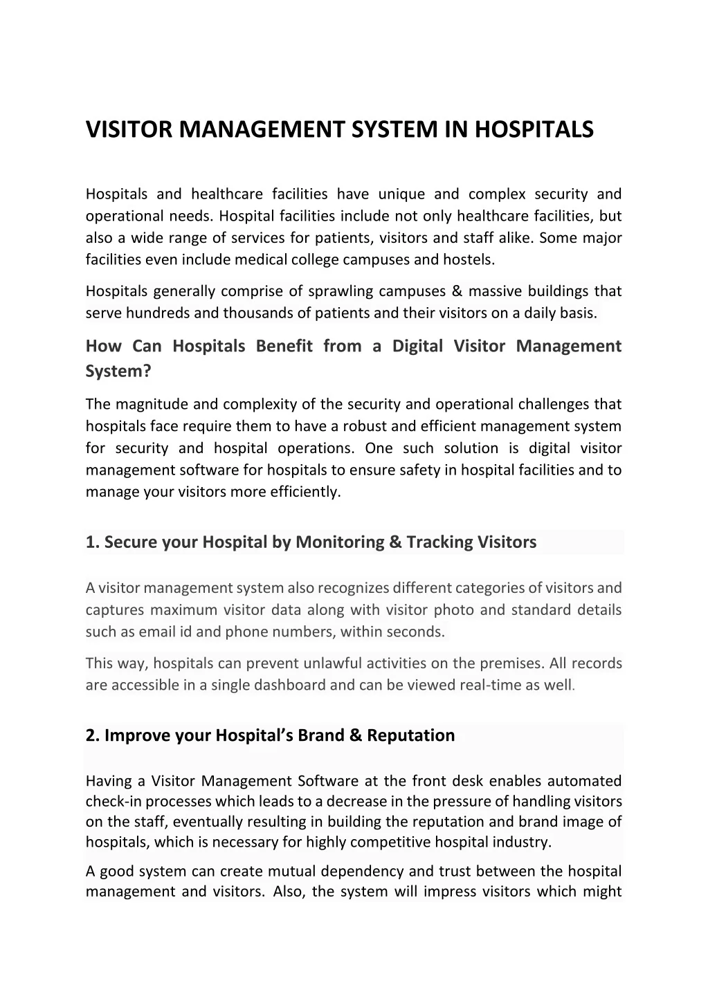 PPT - VISITOR MANAGEMENT SYSTEM IN HOSPITALS.--SECUVIZ--docx-converted ...