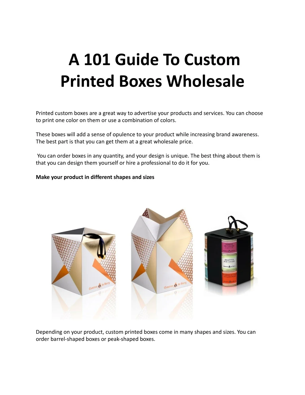 PPT - _A 101 Guide To Custom Printed Boxes Wholesale PowerPoint ...