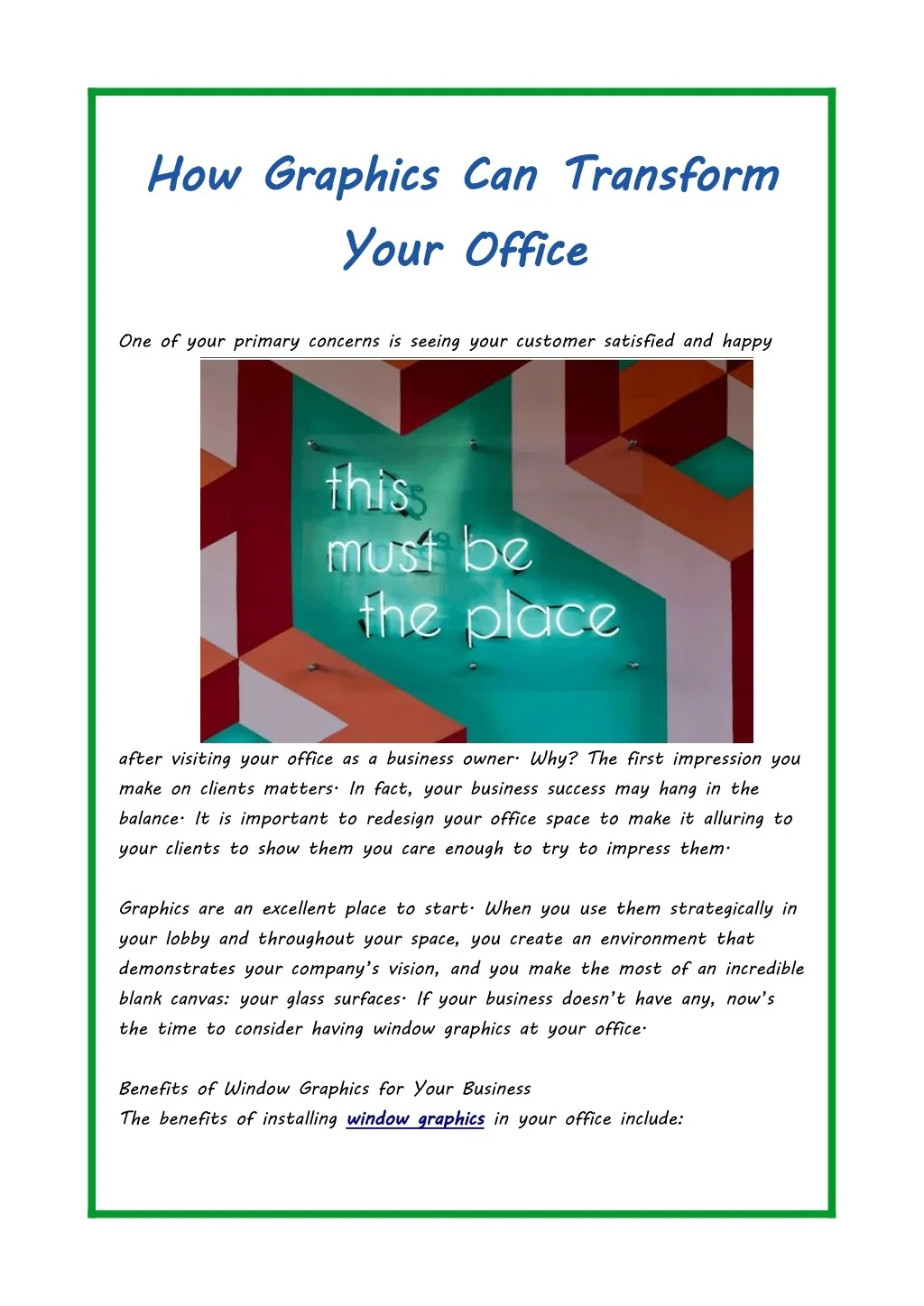 PPT - How Graphics Can Transform Your Office PowerPoint Presentation ...