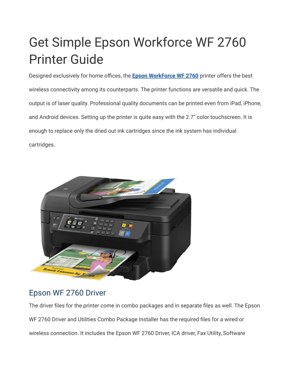 PPT - Get Simple Epson Workforce WF 2760 Printer Guide PowerPoint ...