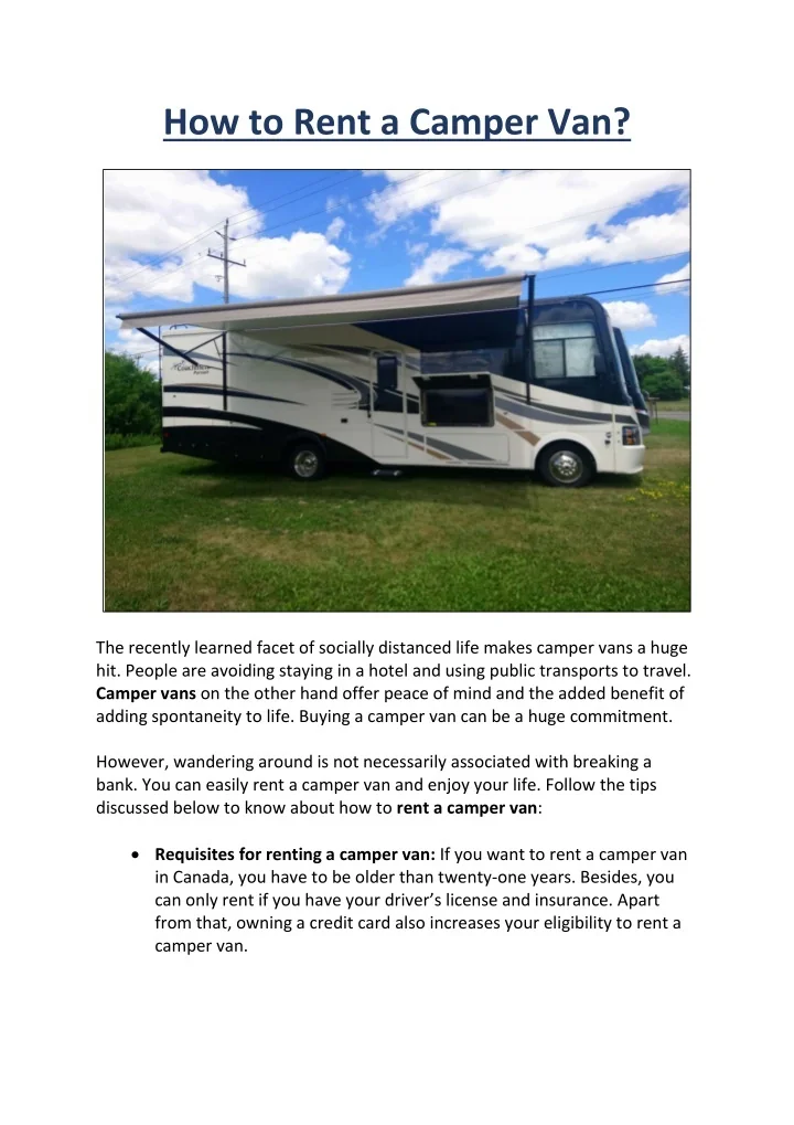 PPT - How to Rent a Camper Van? PowerPoint Presentation, free download ...