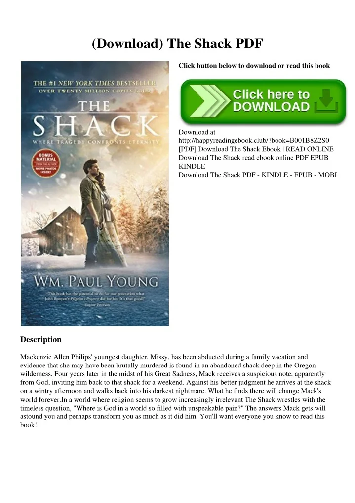 PPT - (Download) The Shack PDF PowerPoint Presentation, free download ...