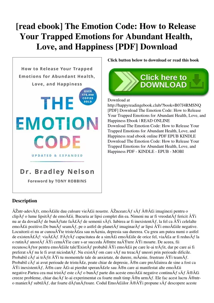 Ppt [read Ebook] The Emotion Code How To Release Your Trapped
