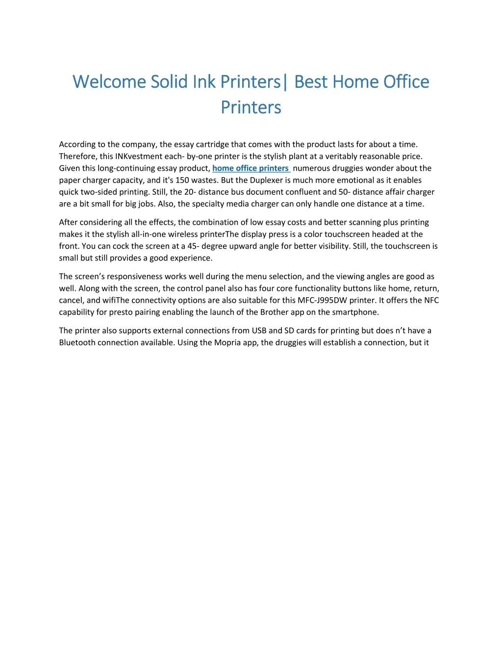 PPT - Welcome Solid Ink Printers Best Home Office Printers PowerPoint ...