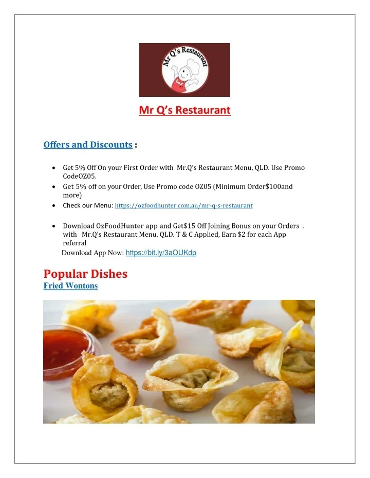 PPT - 5% Off - Mr Q's Restaurant Menu Leichhardt, NSW PowerPoint ...