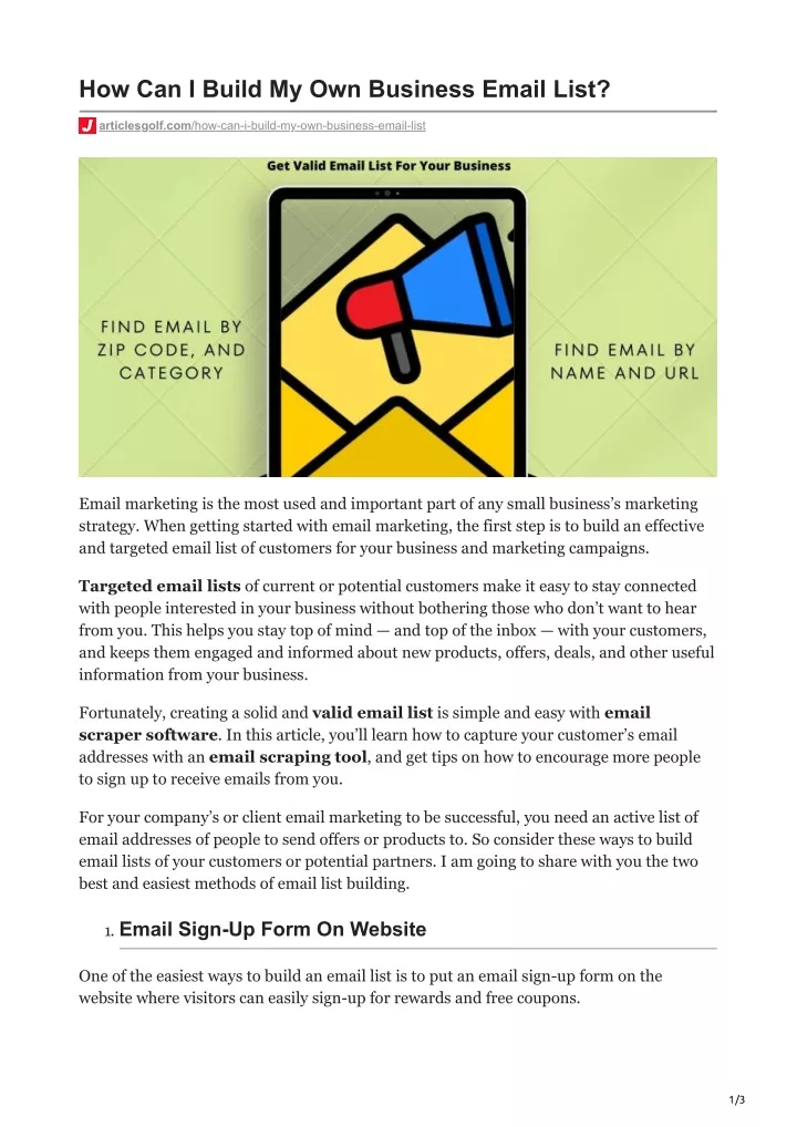 PPT - 1How Can I Build My Own Business Email List PowerPoint ... PPT - 1How Can I Build My Own Business Email List PowerPoint ...