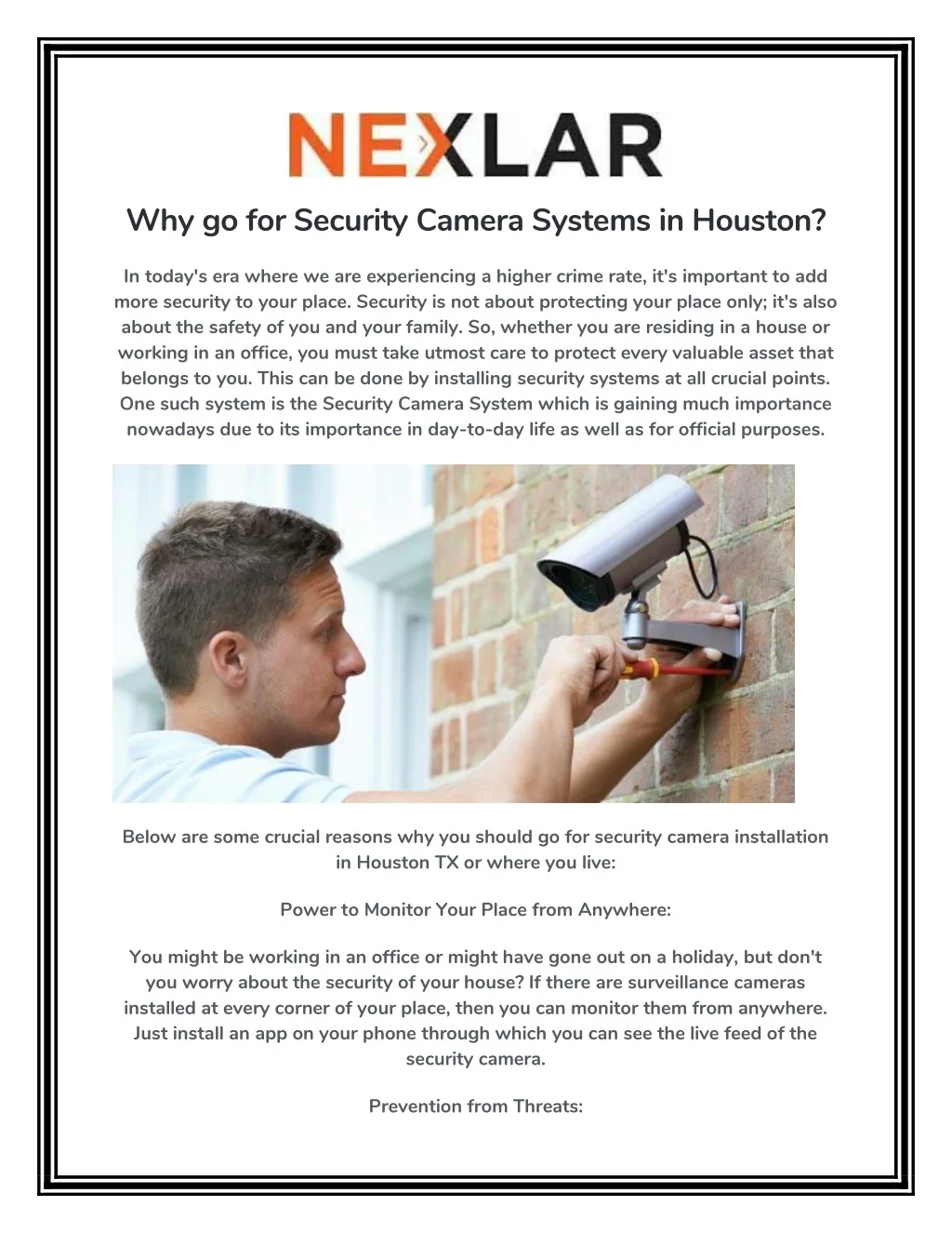 PPT - Why go for Security Camera Systems in Houston PowerPoint ...