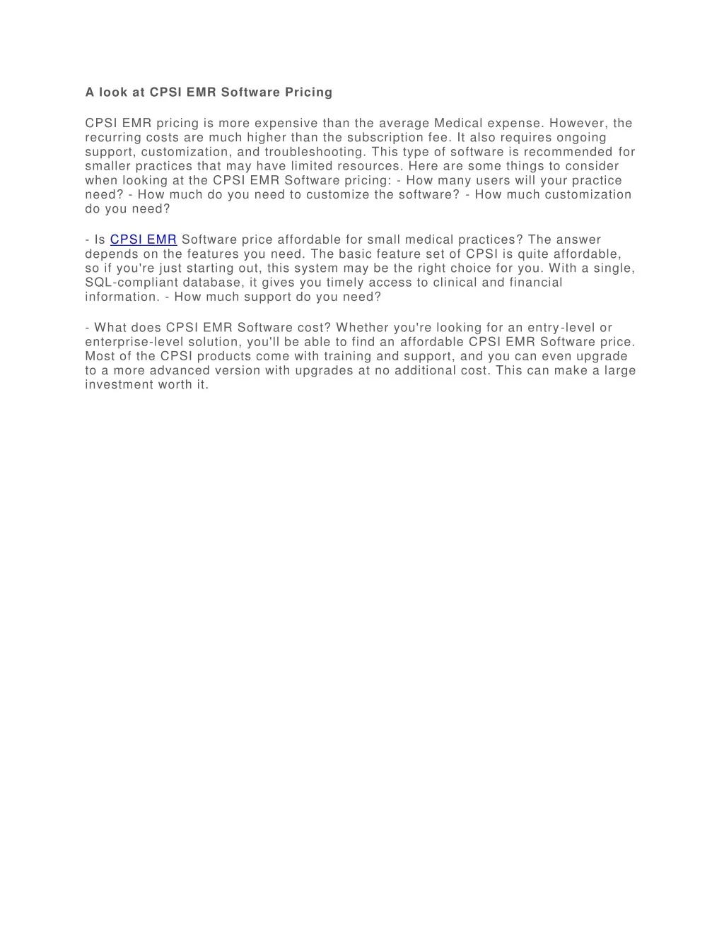 PPT - A look at CPSI EMR Software Pricing PowerPoint Presentation, free ...