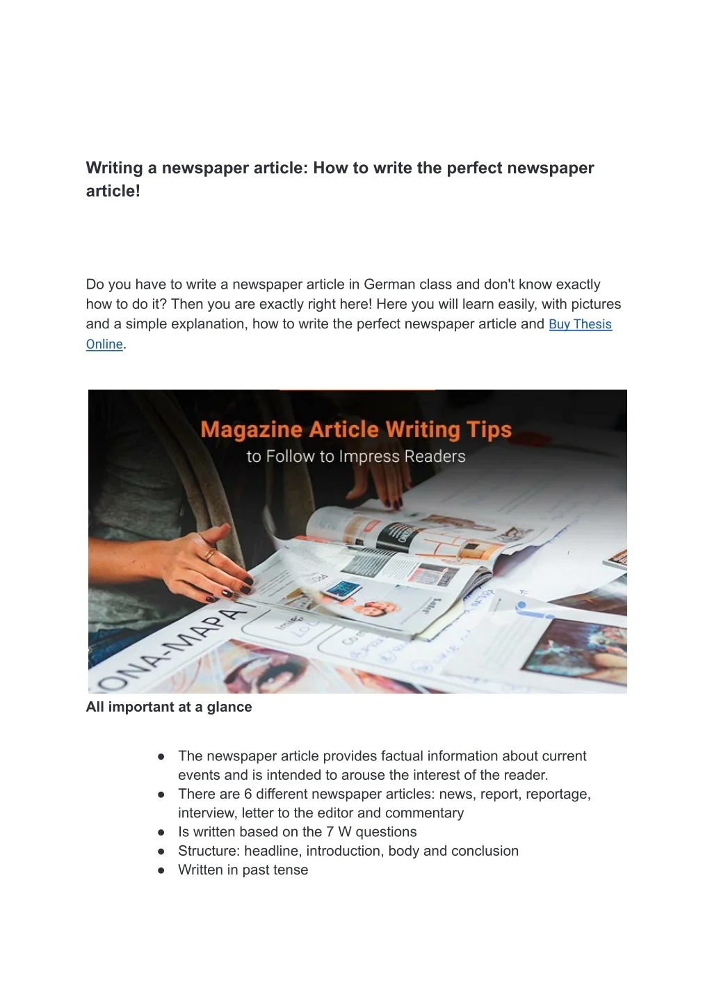 PPT - Writing a newspaper article_ How to write the perfect newspaper ...