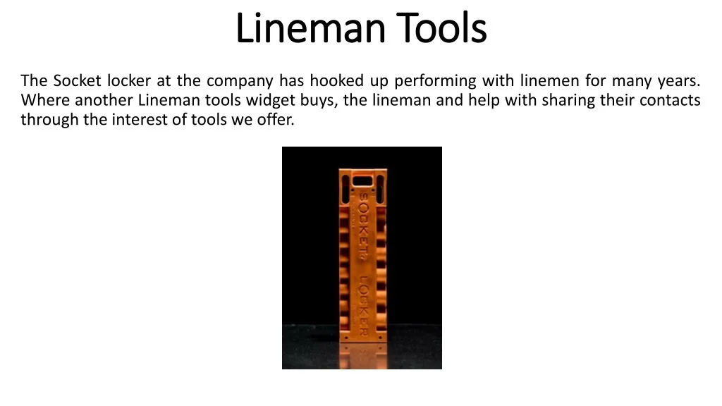PPT - Lineman Tools PowerPoint Presentation, free download - ID:11156518