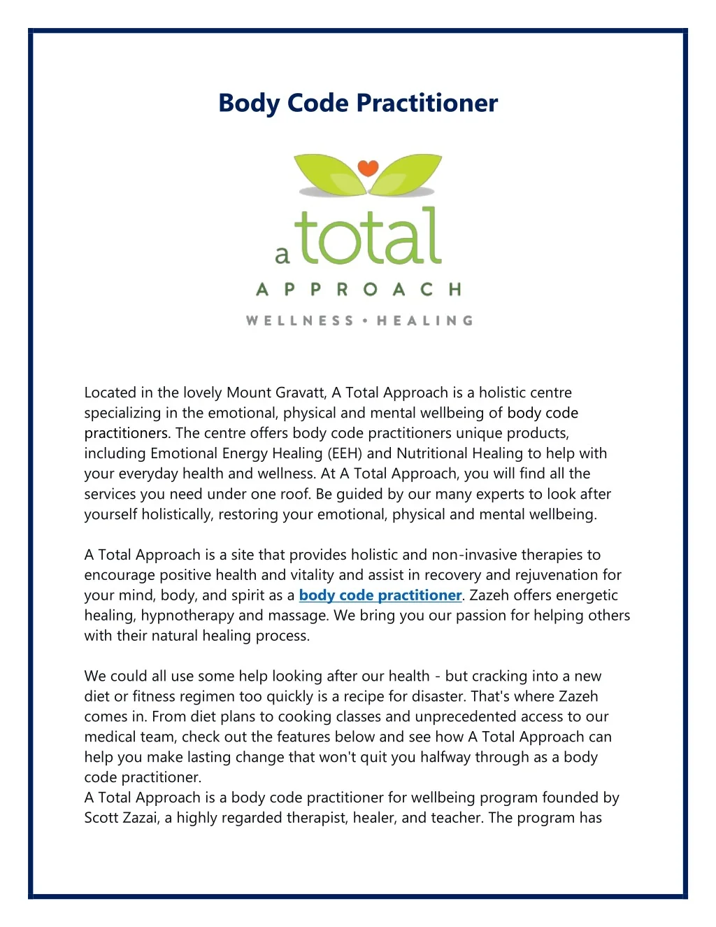 PPT - Body Code Practitioner PowerPoint Presentation, free download - ID:11160349