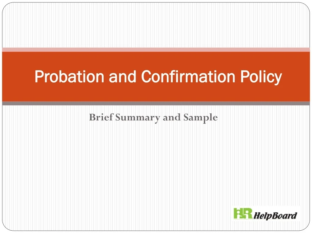 PPT - Probation and Confirmation Policy PowerPoint Presentation, free ...