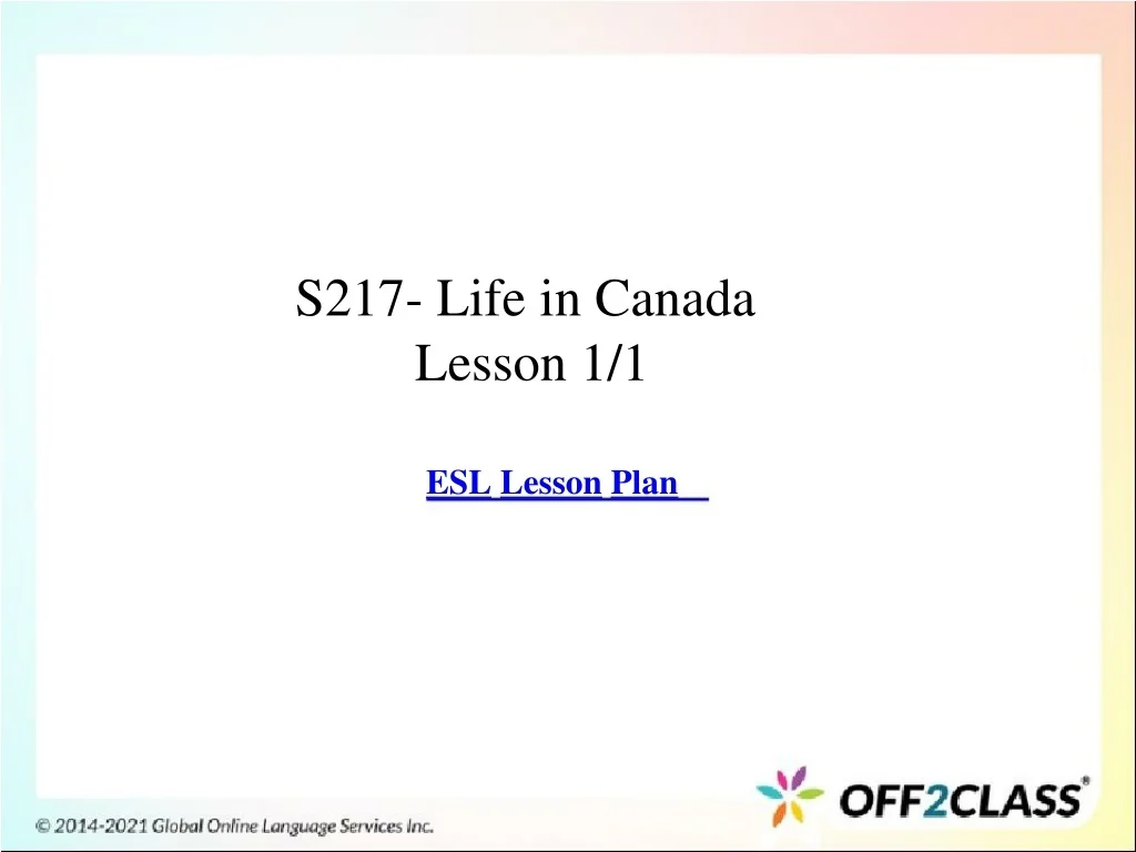 PPT - Life in Canada - ESL Lesson Plan PowerPoint Presentation, free ...