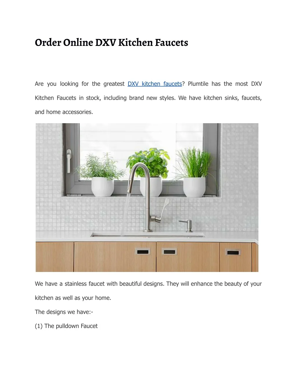 PPT - Order Online DXV Kitchen Faucets PowerPoint Presentation, free ...