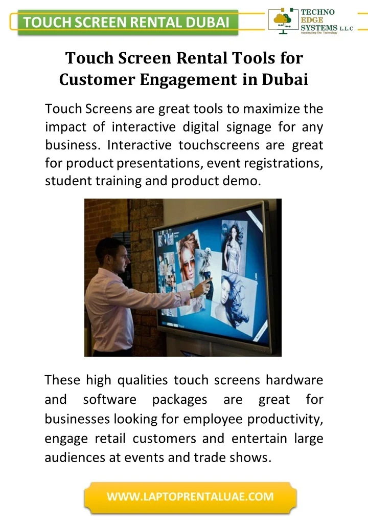 PPT - Touch Screen Rental Tools for Customer Engagement in Dubai ...