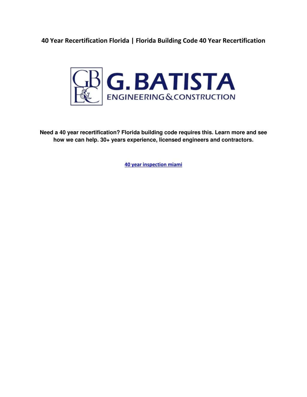 PPT - 40 Year Recertification FloridaFlorida Building Code 40 Year ...