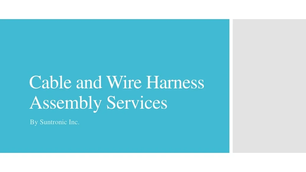 PPT - Cable and Wire Harness Assembly Capabilities PowerPoint ...
