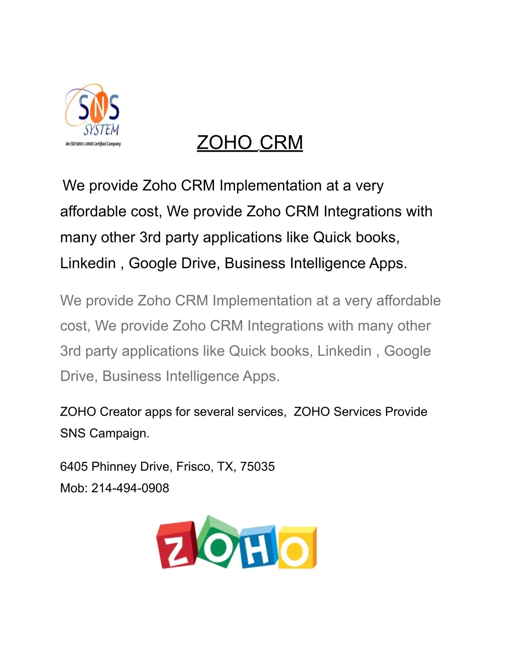 PPT - ZOHO CRM (1) PowerPoint Presentation, free download - ID:11173687