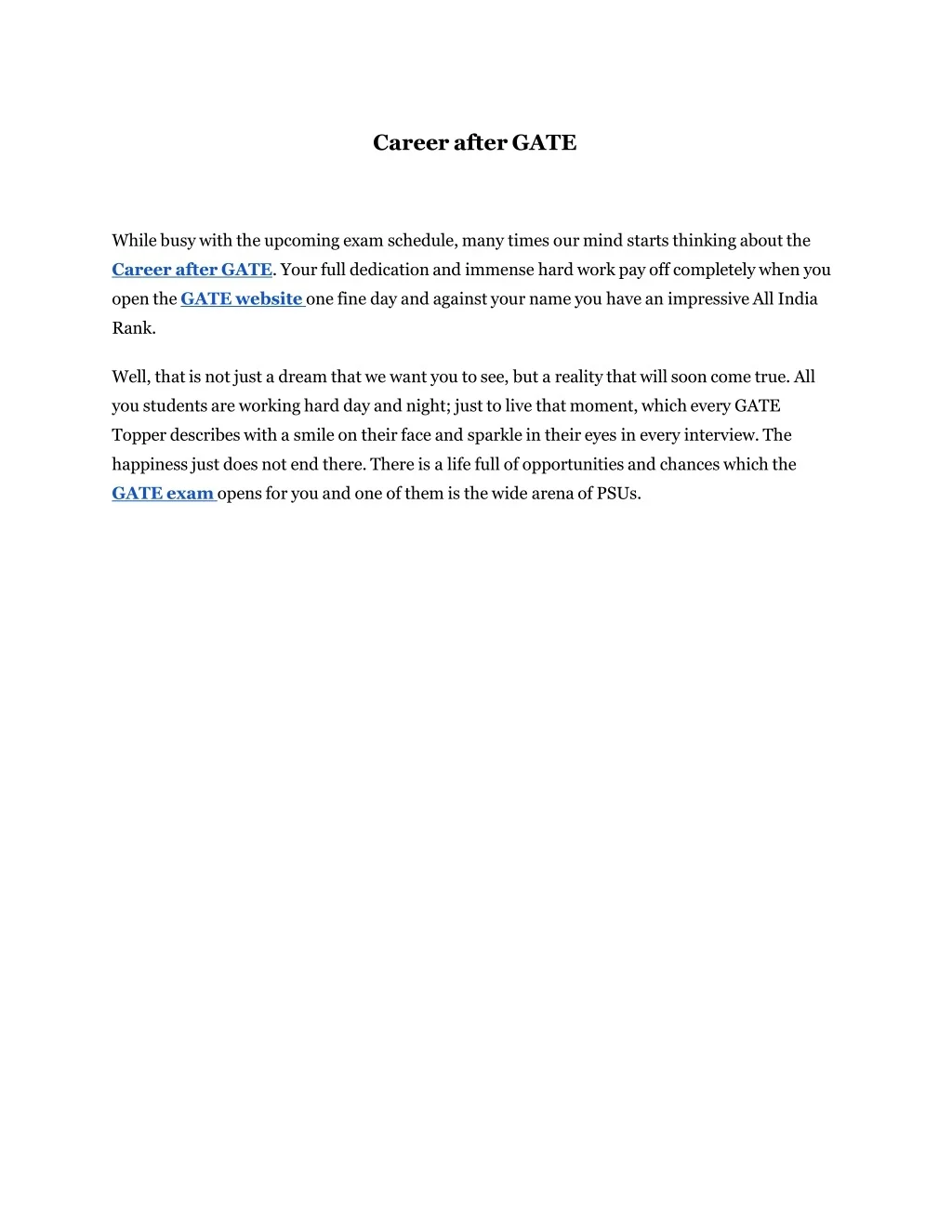 PPT - Career after GATE PowerPoint Presentation, free download - ID ...