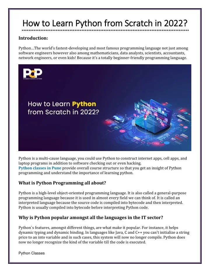 PPT How To Learn Python From Scratch In 2022 PowerPoint Presentation 