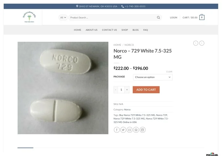 PPT - Buy Norco 729 White 7.5-325 MG Online in USA PowerPoint ...