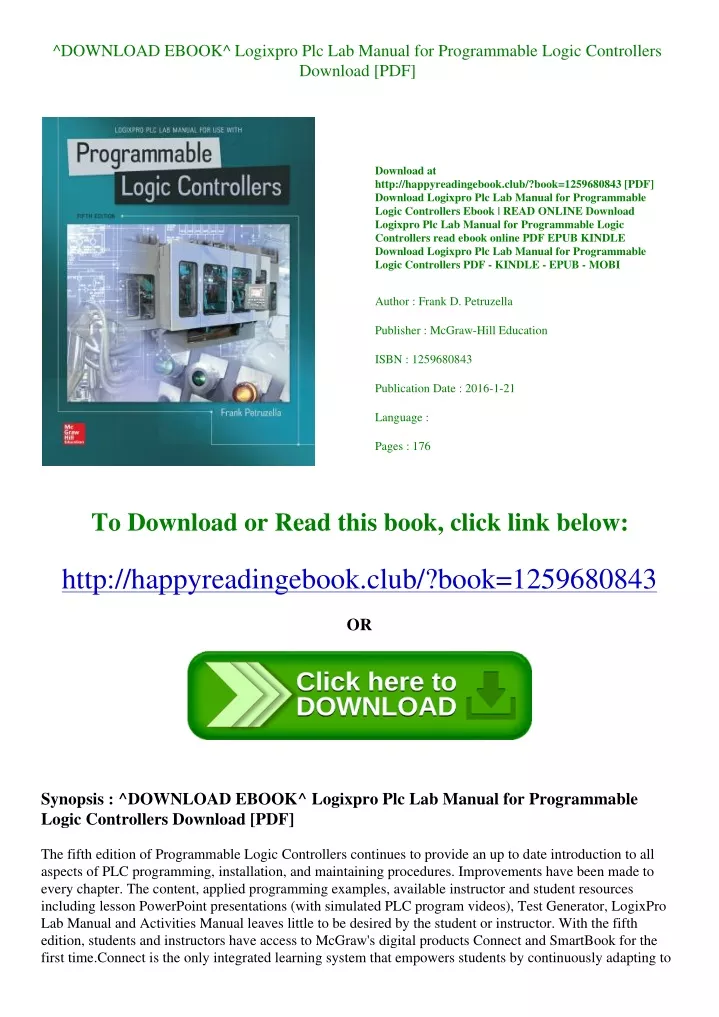 PPT - ^DOWNLOAD EBOOK^ Logixpro Plc Lab Manual for Programmable Logic ... PPT - ^DOWNLOAD EBOOK^ Logixpro Plc Lab Manual for Programmable Logic ...